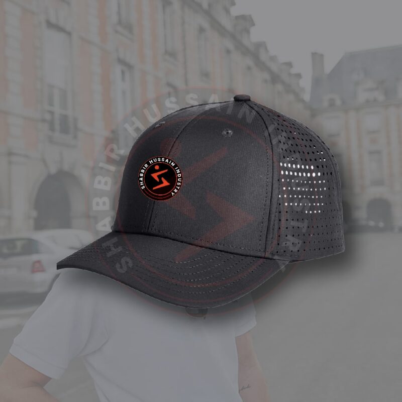 Perforated Cap Black Cap – Shabbir Hussain Ind